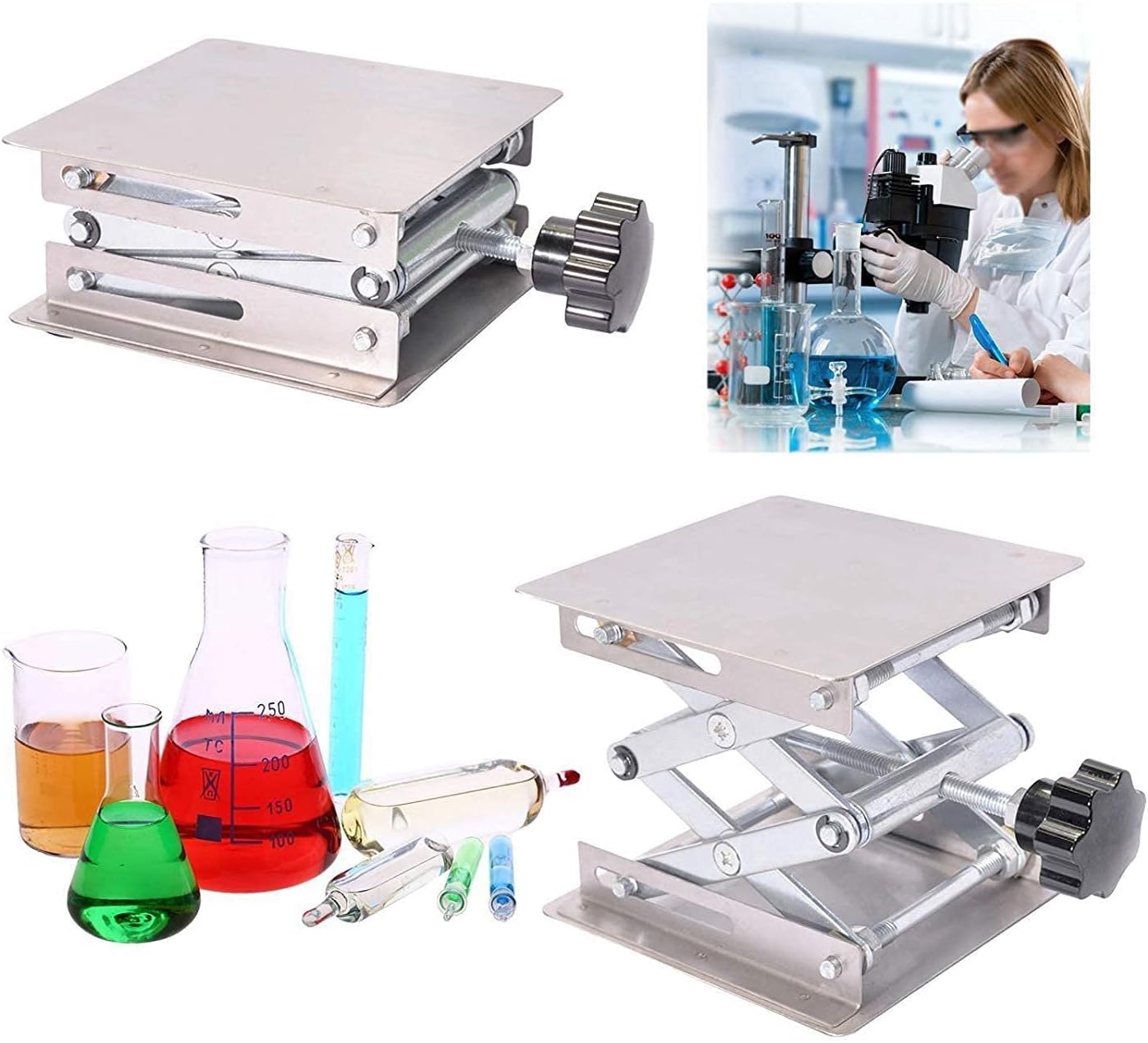 Midream Scientific Lab Jack-100 x 100mm Steel Lab Stand Table Rack ...