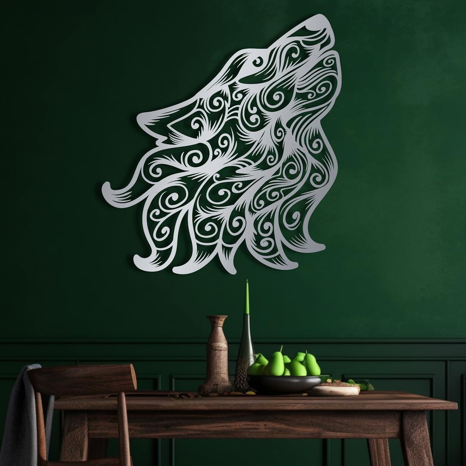 Amazon.com: Wolf Metal Wall Art, Metal Wall Decor, Wolf Head Metal Wall ...