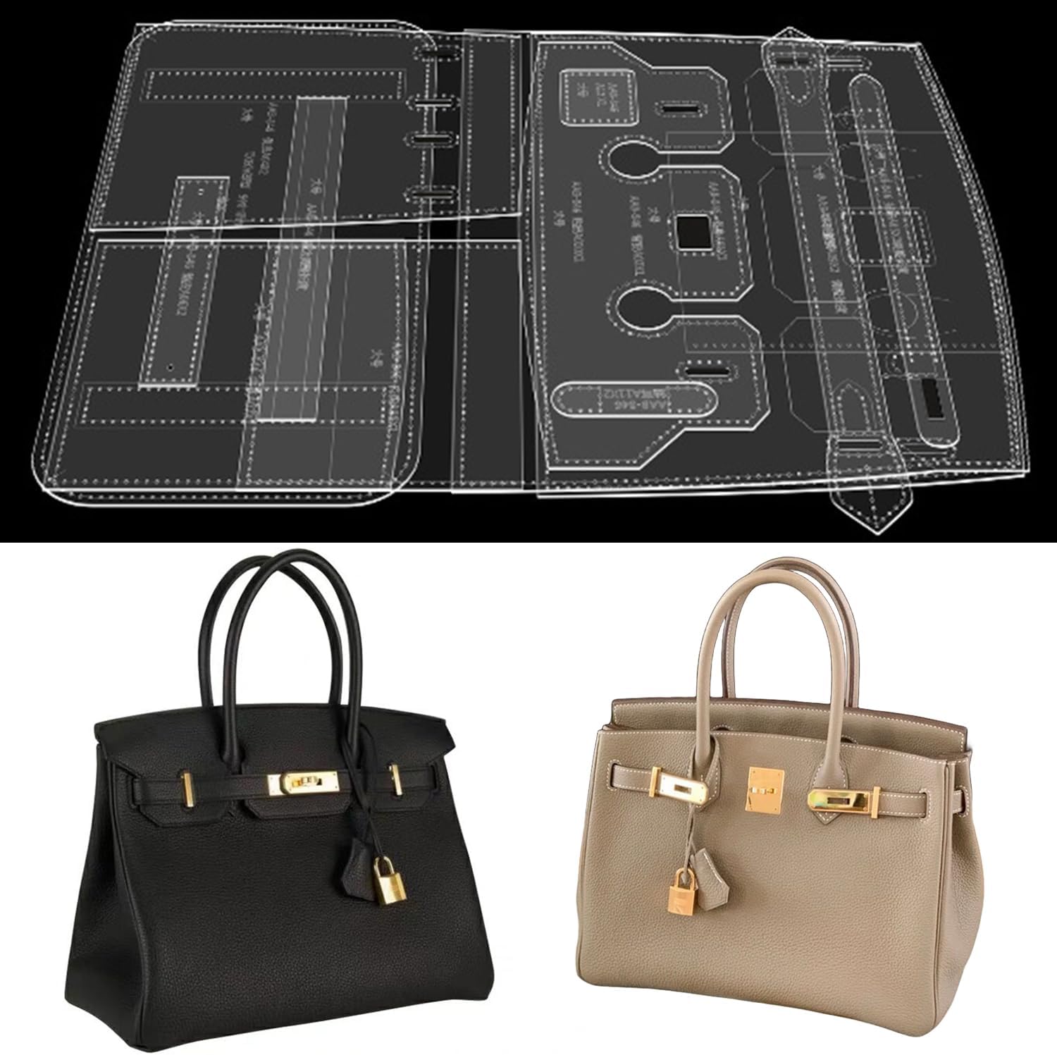 Amazon.com: RIVEENY Handbag Acrylic Template Leather Bag Pattern ...