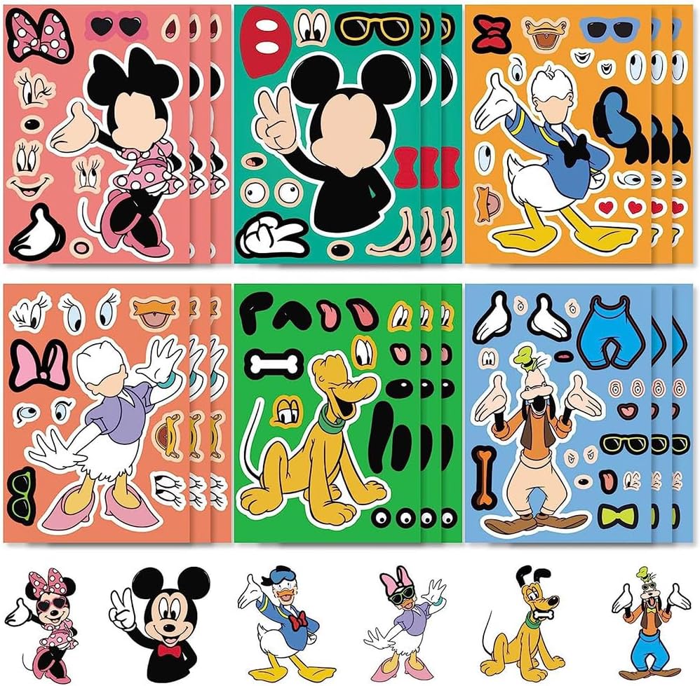 BSNRDX Make-a-face Sticker Sheets Make Your Own Fantasy Mix and Match ...