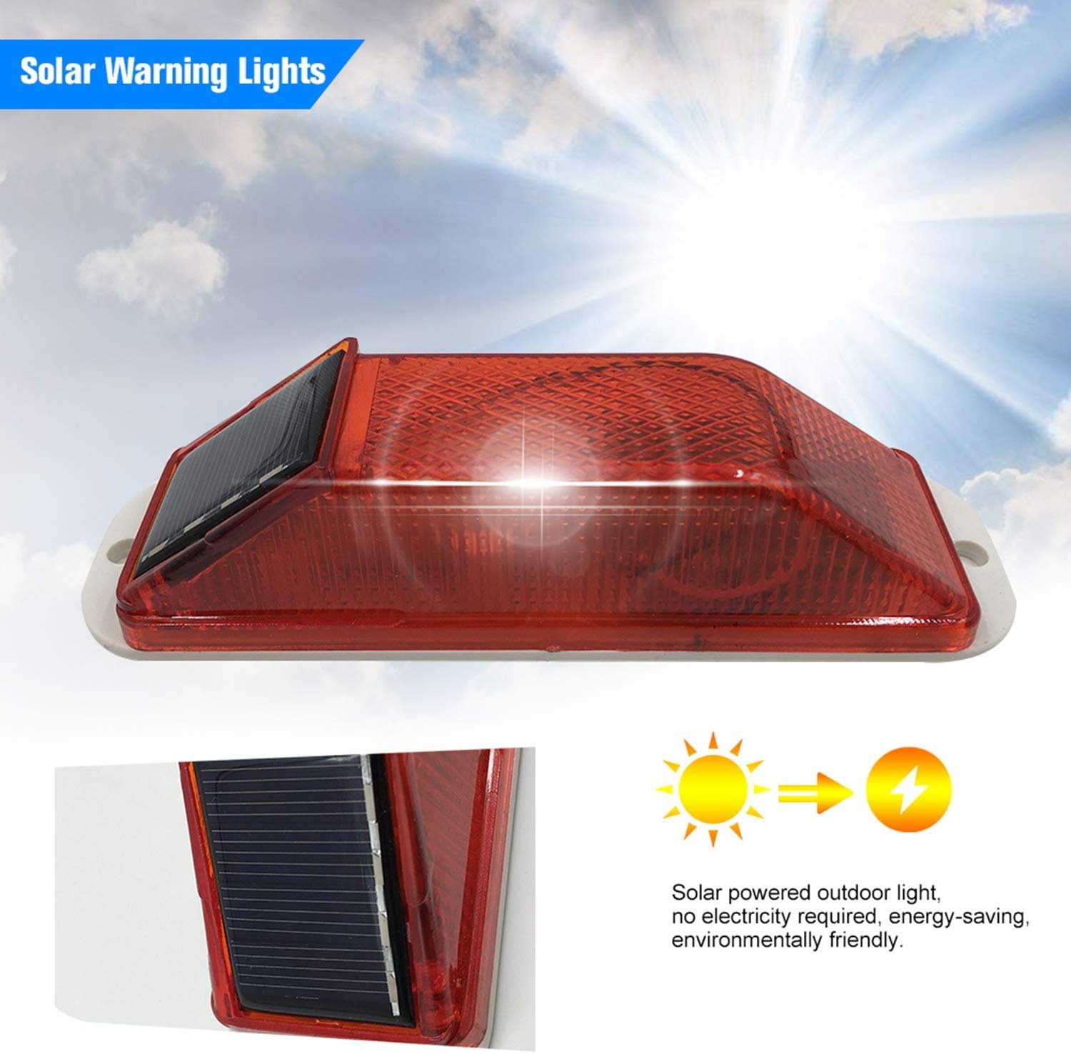 Snapklik.com : RISOON Solar Strobe Warning Light: Sensitive LED Warning ...