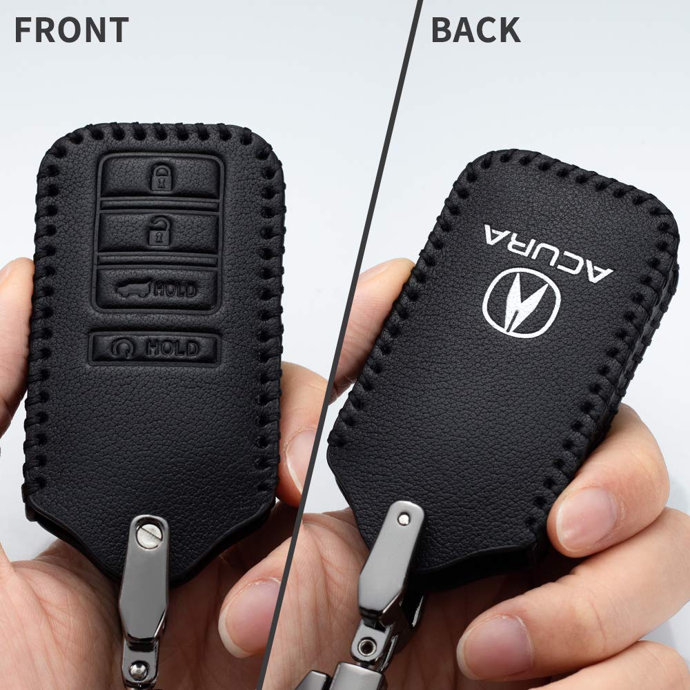 Car Key Case - Genuine Leather Protector Keychain for Acura CDX NSX RDX ...