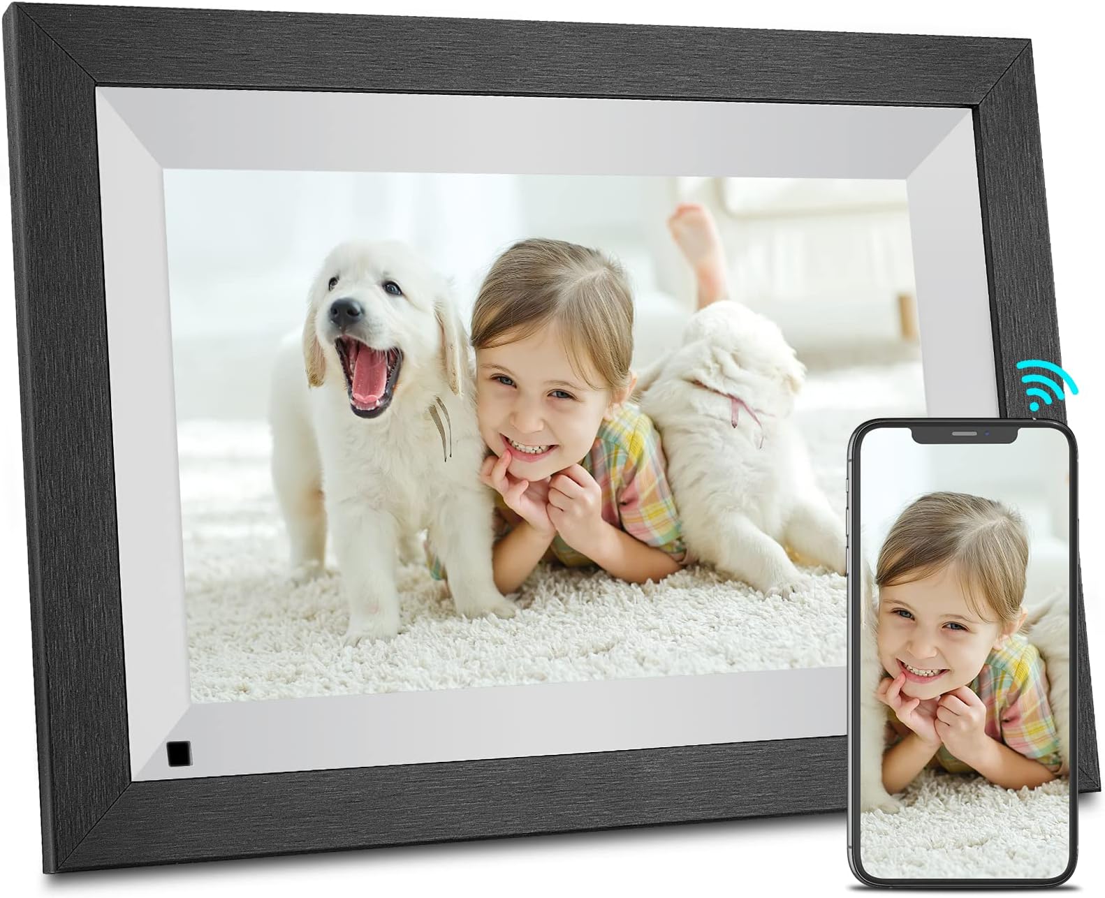 Amazon.com : BSIMB Smart WiFi Digital Picture Frame 16GB with Wood ...