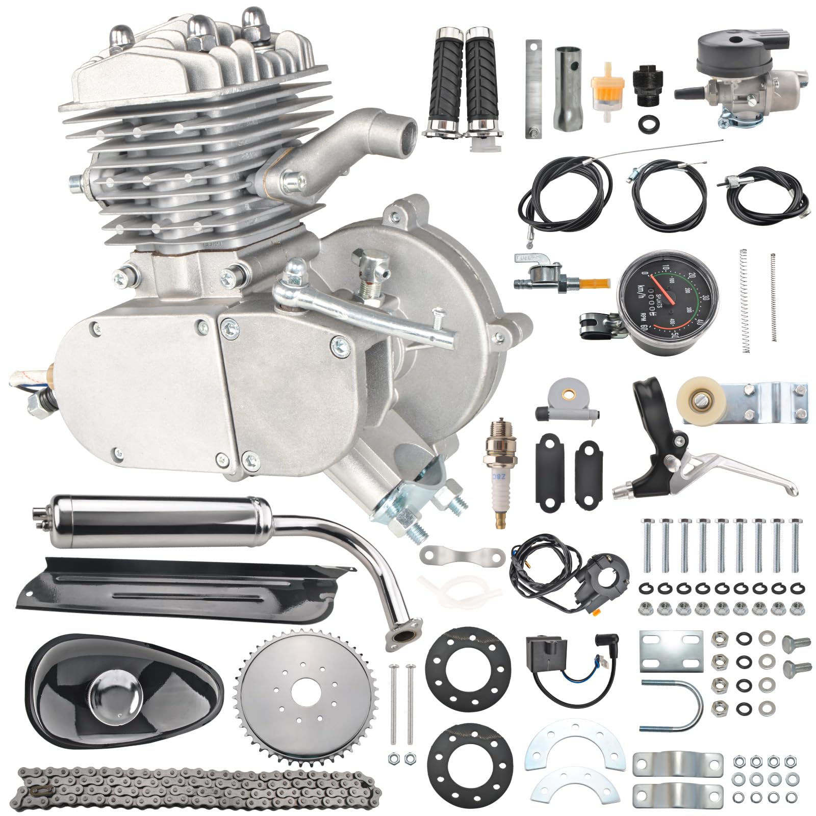Amazon.com: Borutools Bike Motor Kit 80cc Motorized Bike Kit 2 Stroke ...