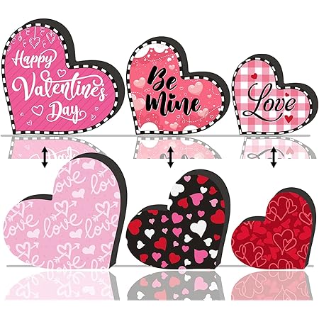 Amazon.com: 3 Pieces Valentine's Day Table Sign Decoration Valentines ...