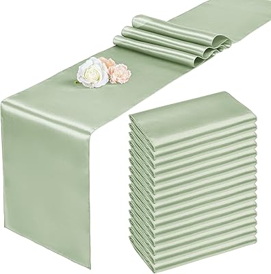 Amazon.com: 16 Pieces Chiffon Table Runner 10Ft, 28x120 Inch Campsite ...