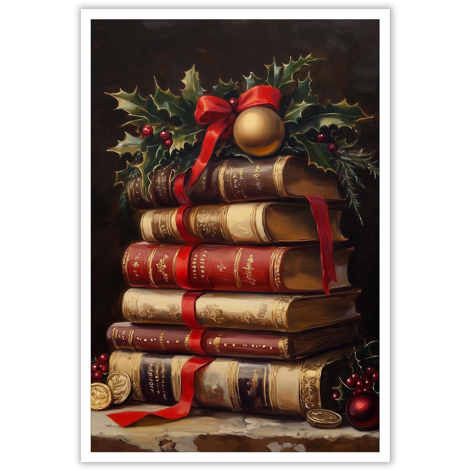 Amazon.com: Rustic Christmas Wall Art Book Art Still Life Poster ...