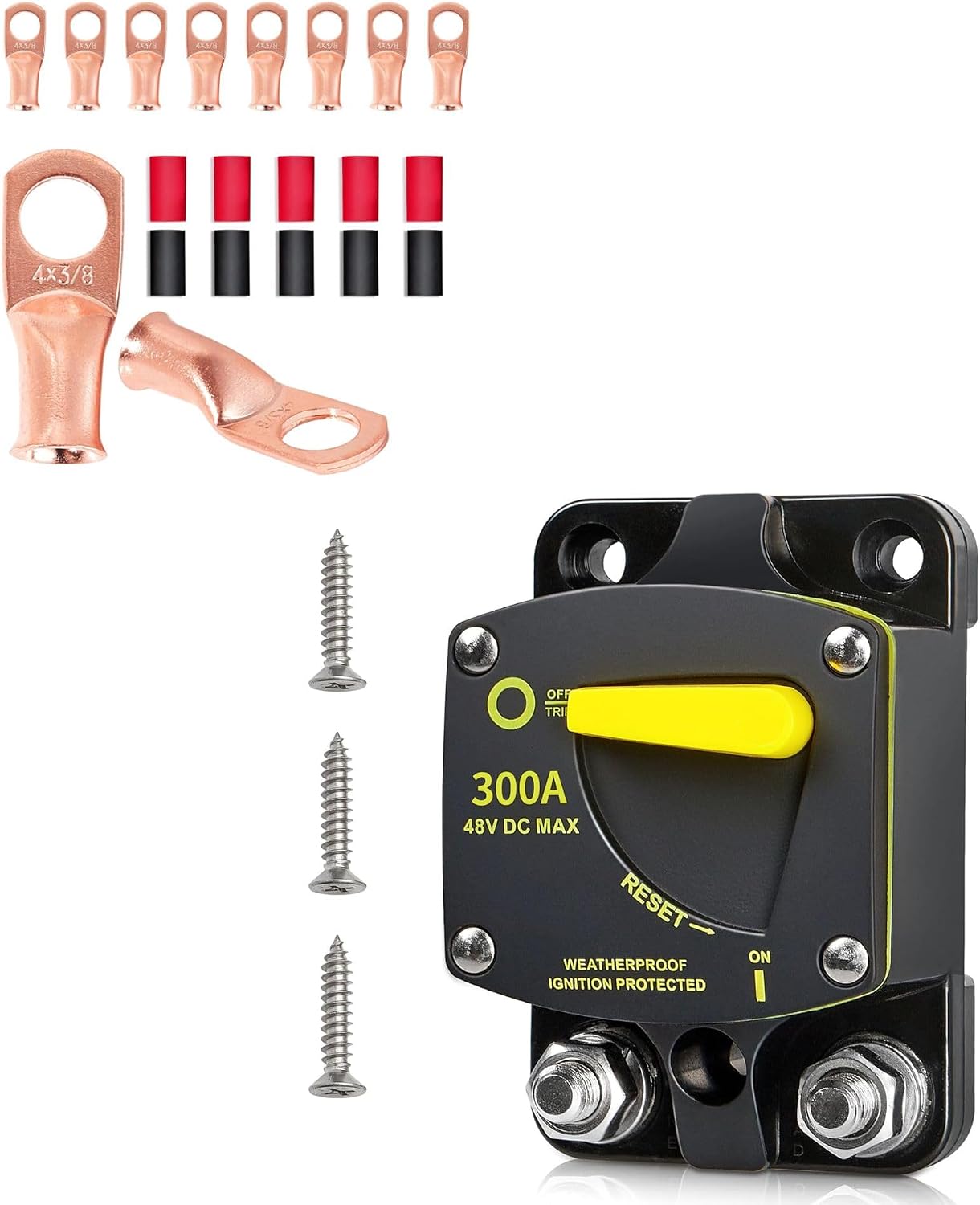 Amazon.com: RED WOLF 300A Circuit Breaker Manual Reset Switch 4 AWG - 3 ...