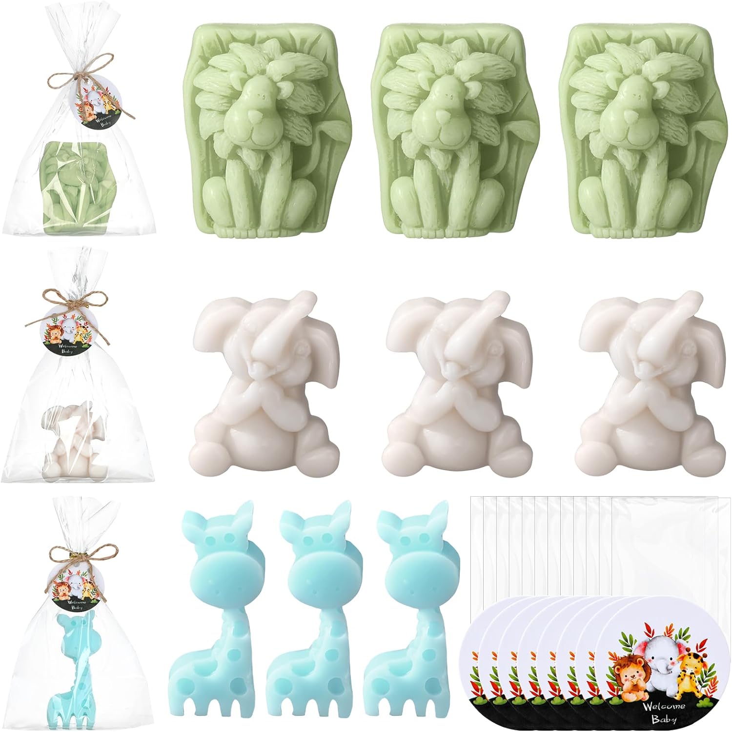 Amazon.com: Hoolerry 12 Set Animal Soap Baby Shower Favors for Guests ...