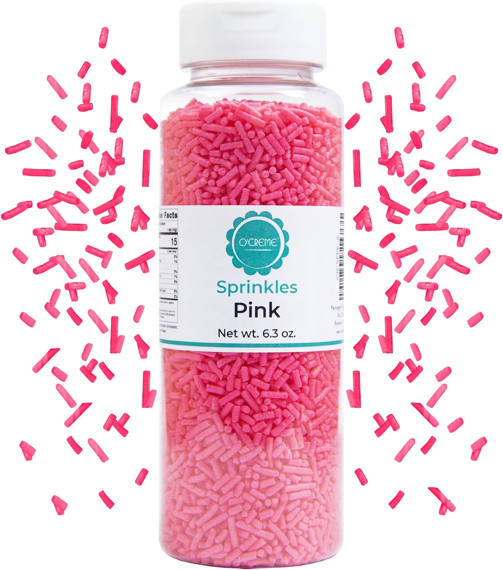 Amazon.com: O’Creme Pink Sprinkles – 6.3oz Sprinkles for Cake ...