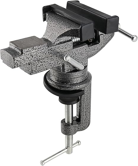 DAKFOOK 80mm Table Vice - 360° Swivel Base Heavy Duty Vice, Cast Iron ...