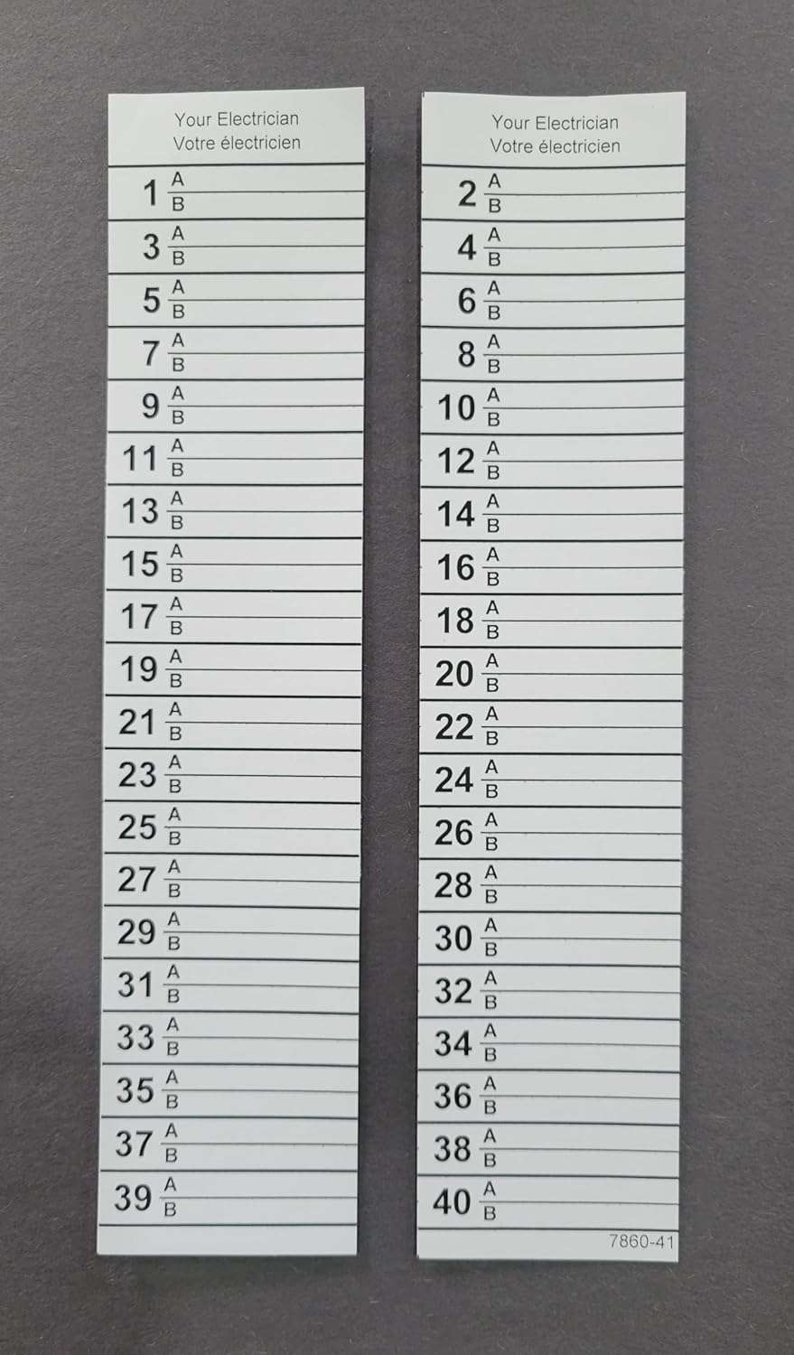 40 Circuits -2Pack Circuit Breaker Panel Directory Labels/Decals ...