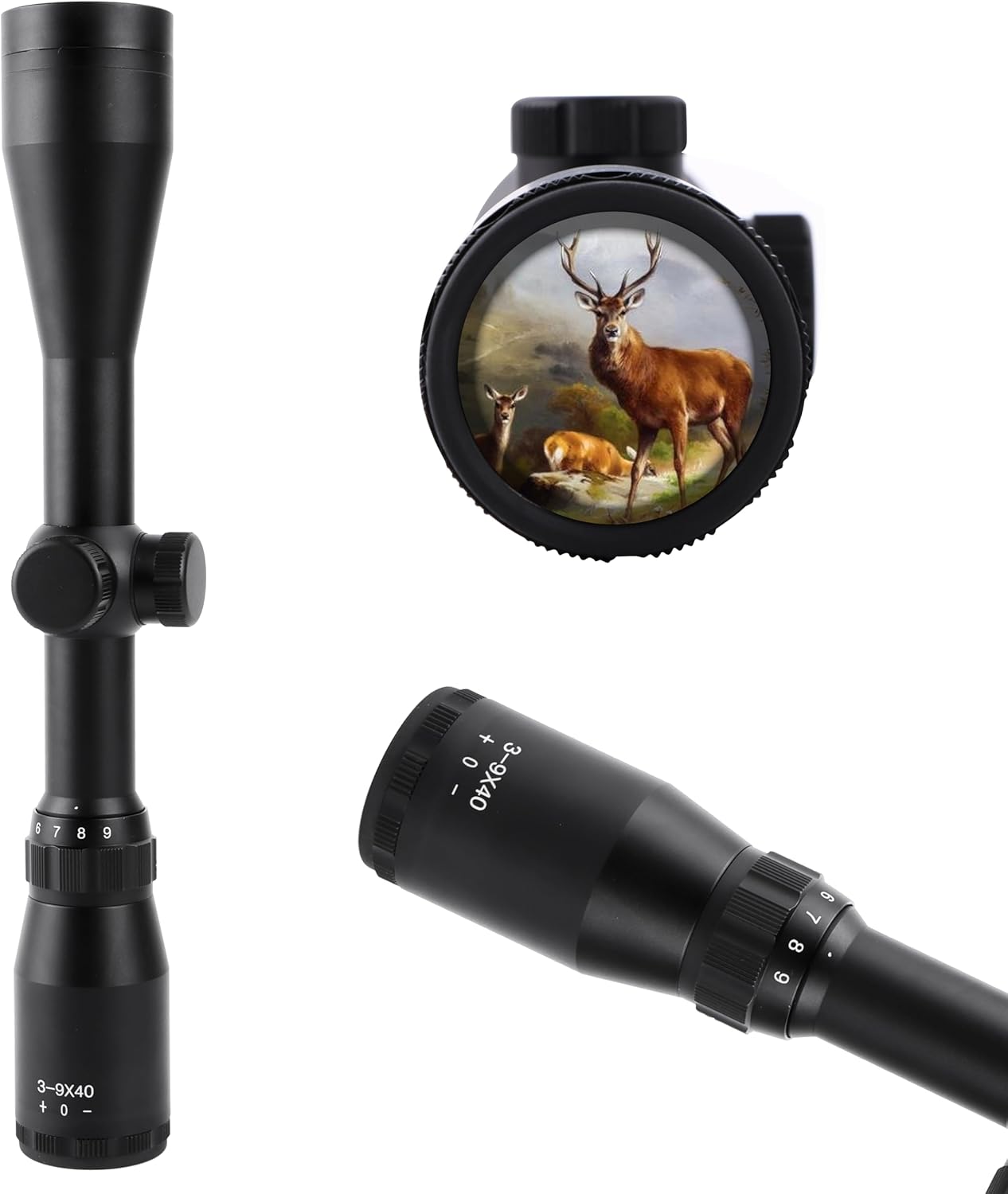 Amazon.com : 3-9x40 Rifle Scope with R4 Reticle, 20mm Mounts Included ...
