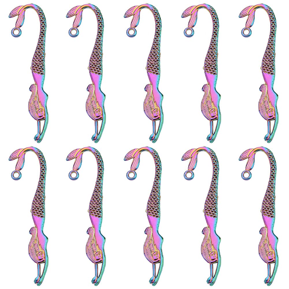 Amazon.com: SUNNYCLUE 1 Box 10Pcs Bookmark Hooks Mermaid Themed Rainbow ...