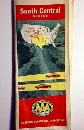 Amazon.com: 1950s AAA South Central States US Road Map