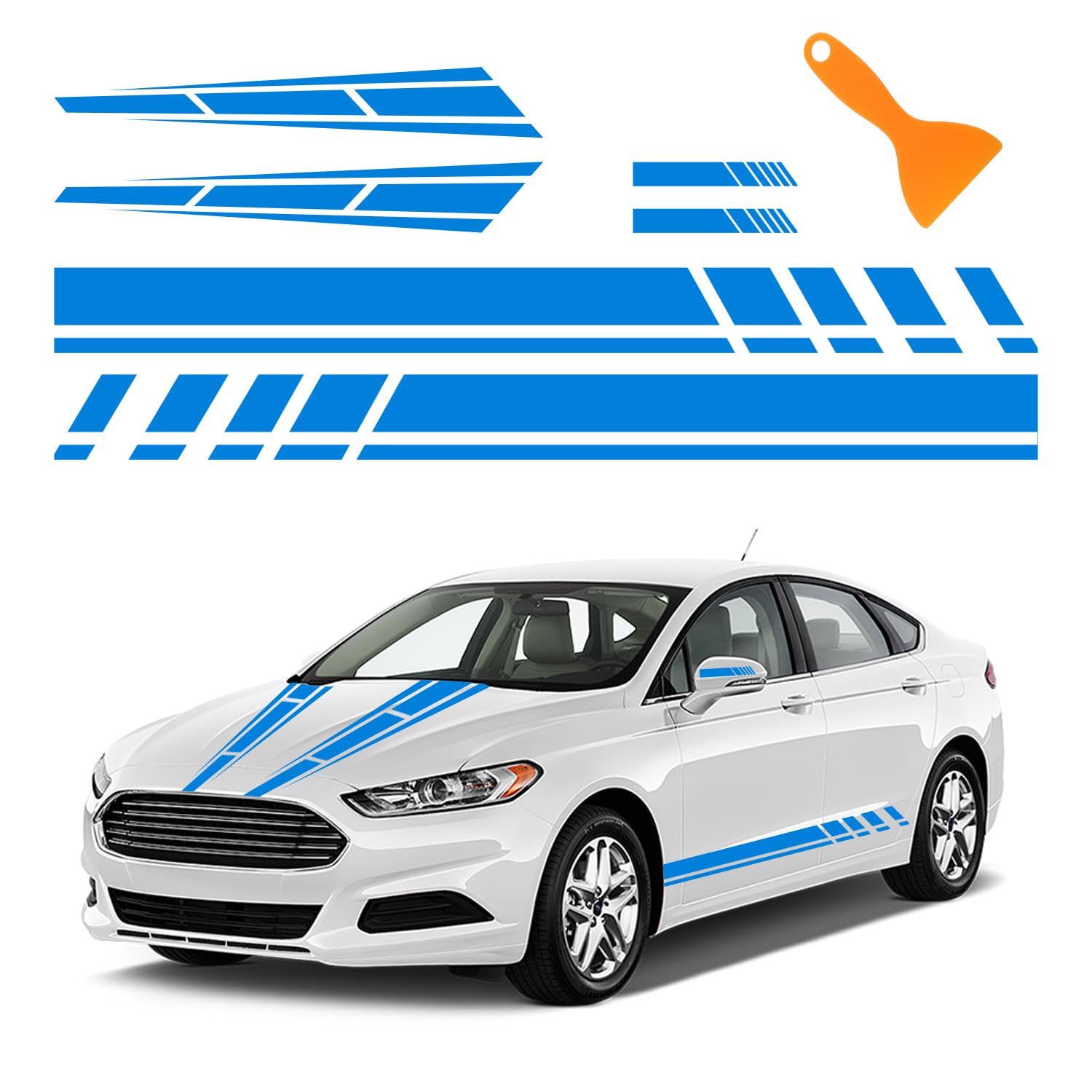 Amazon.com: 6PCS Racing Stripes for Cars - 2PCS Car Hood Decal + 2PCS ...