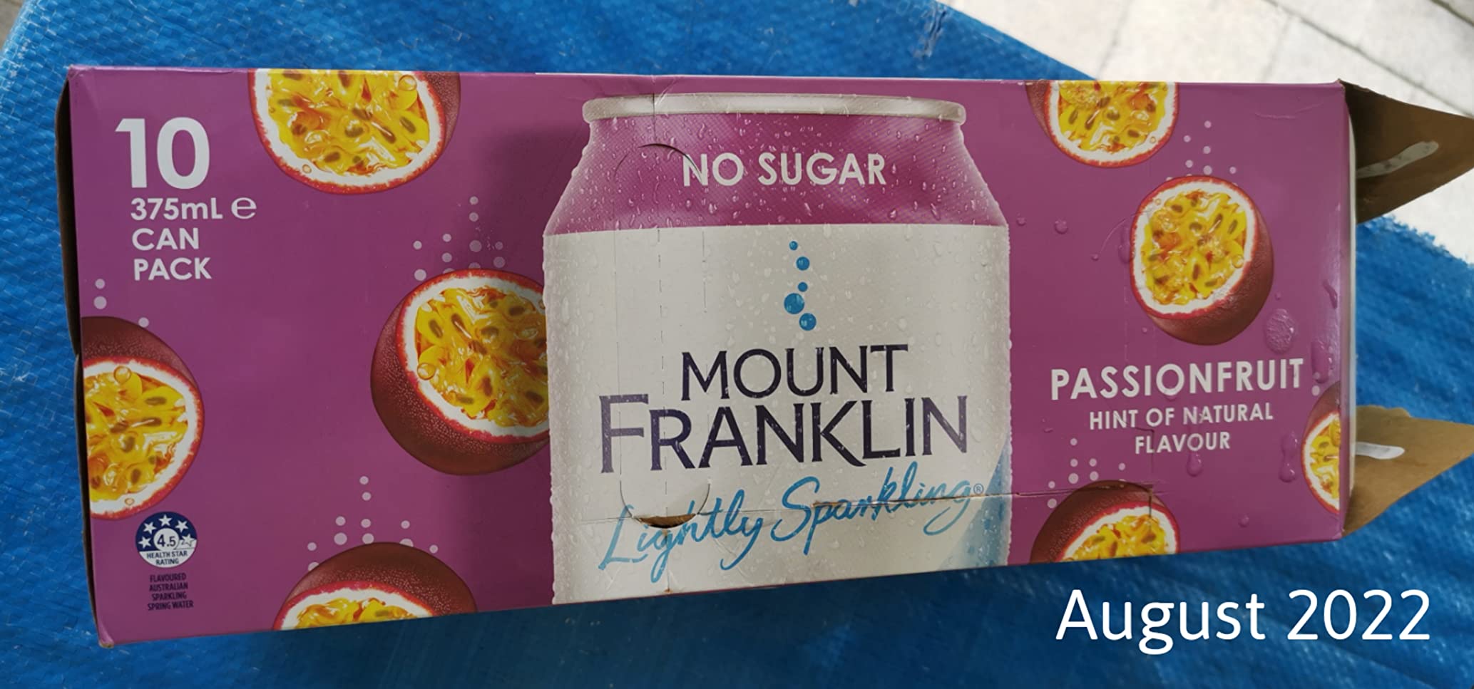 Mount Franklin Lightly Sparkling Water Passionfruit Multipack Cans 10 x ...