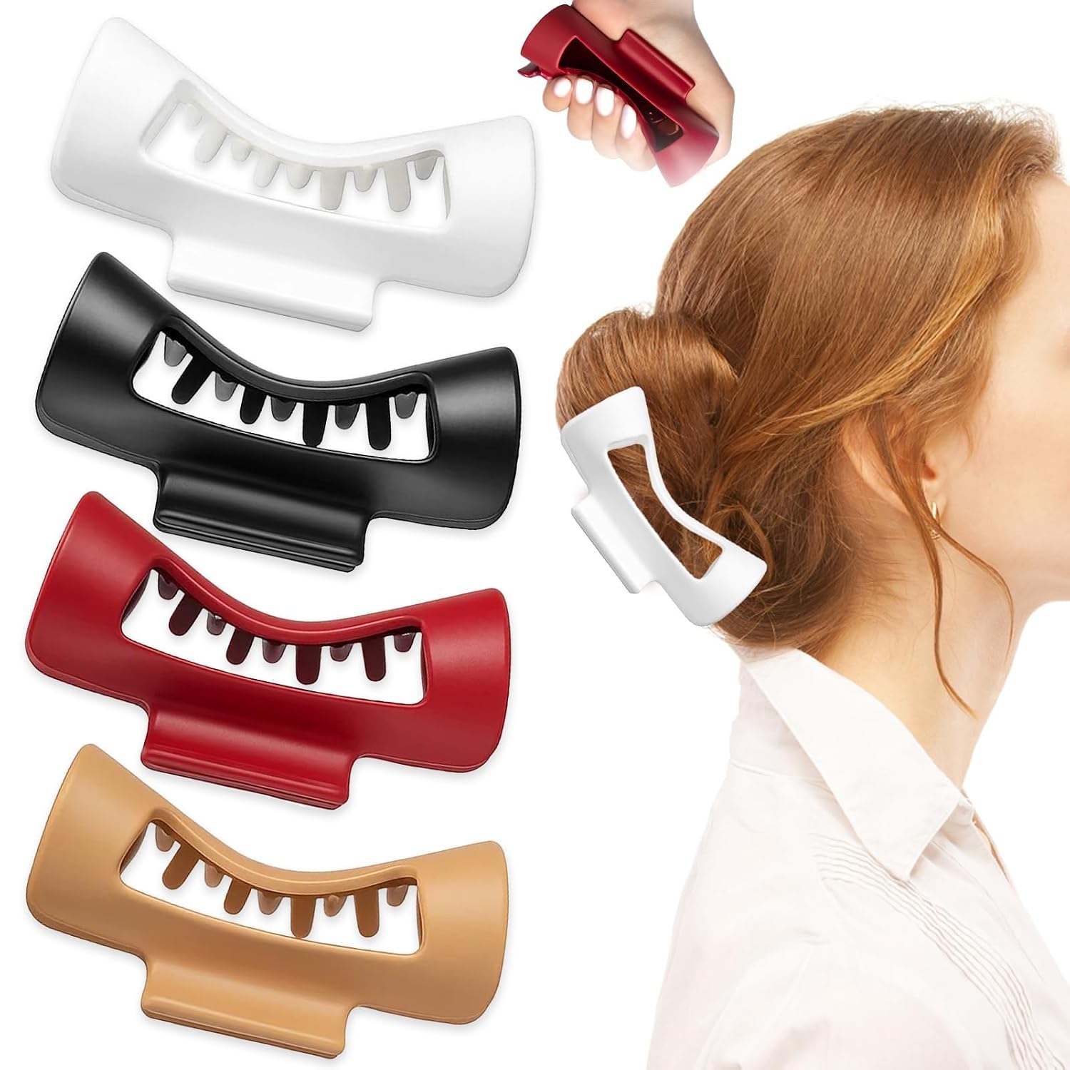 Amazon.com : 4Pcs Claw Clip, Silicone Hair Clips for Women, Cozy Clip ...