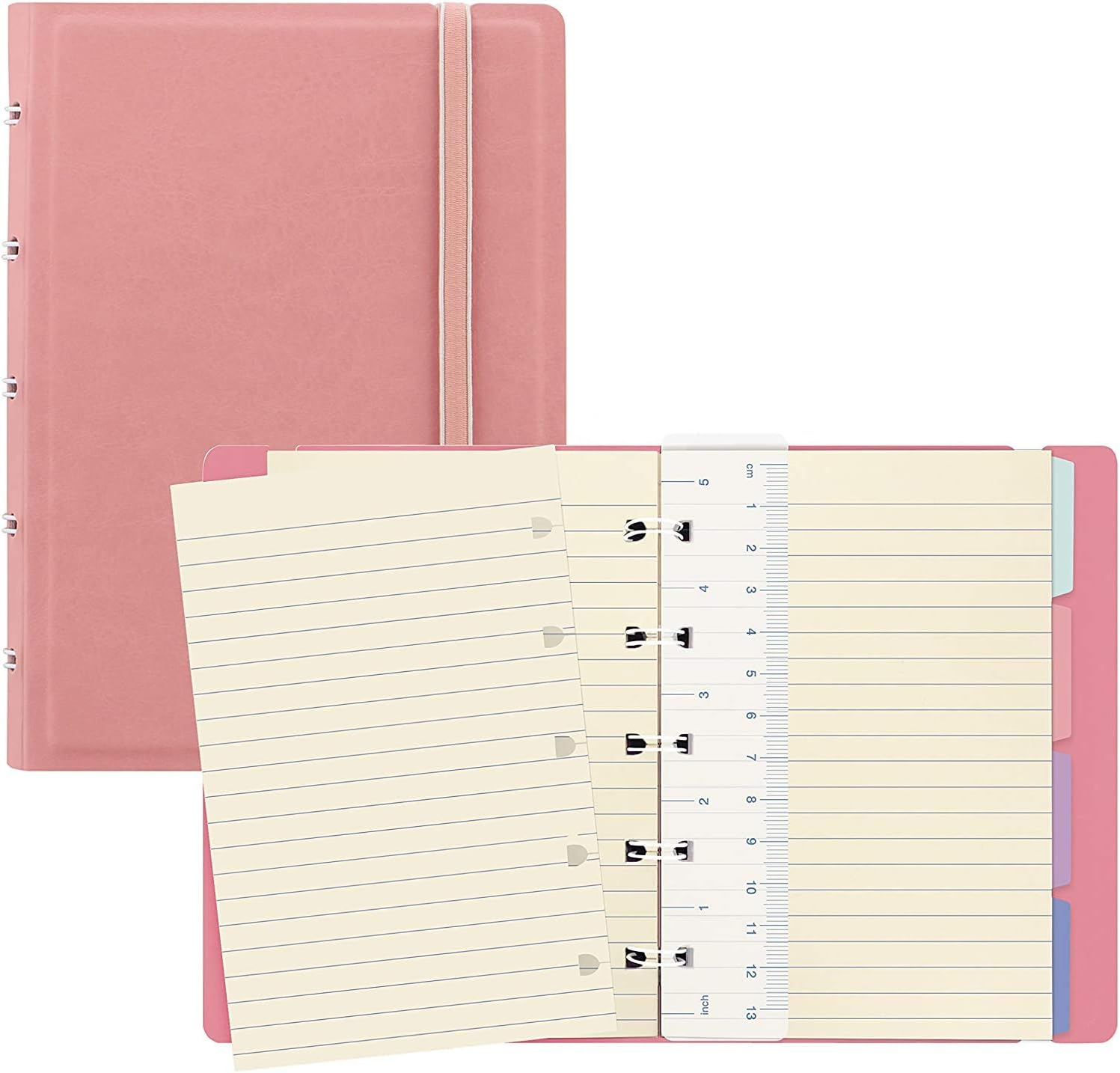 Filofax Refillable Notebook Classic Pastel, A5 Rose Leather-Look Cover ...
