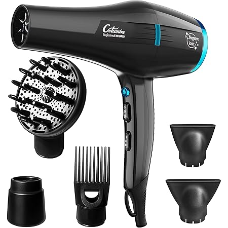 Amazon.com : Infrared Hair Dryer Double Ions 1875W Professional Hair ...