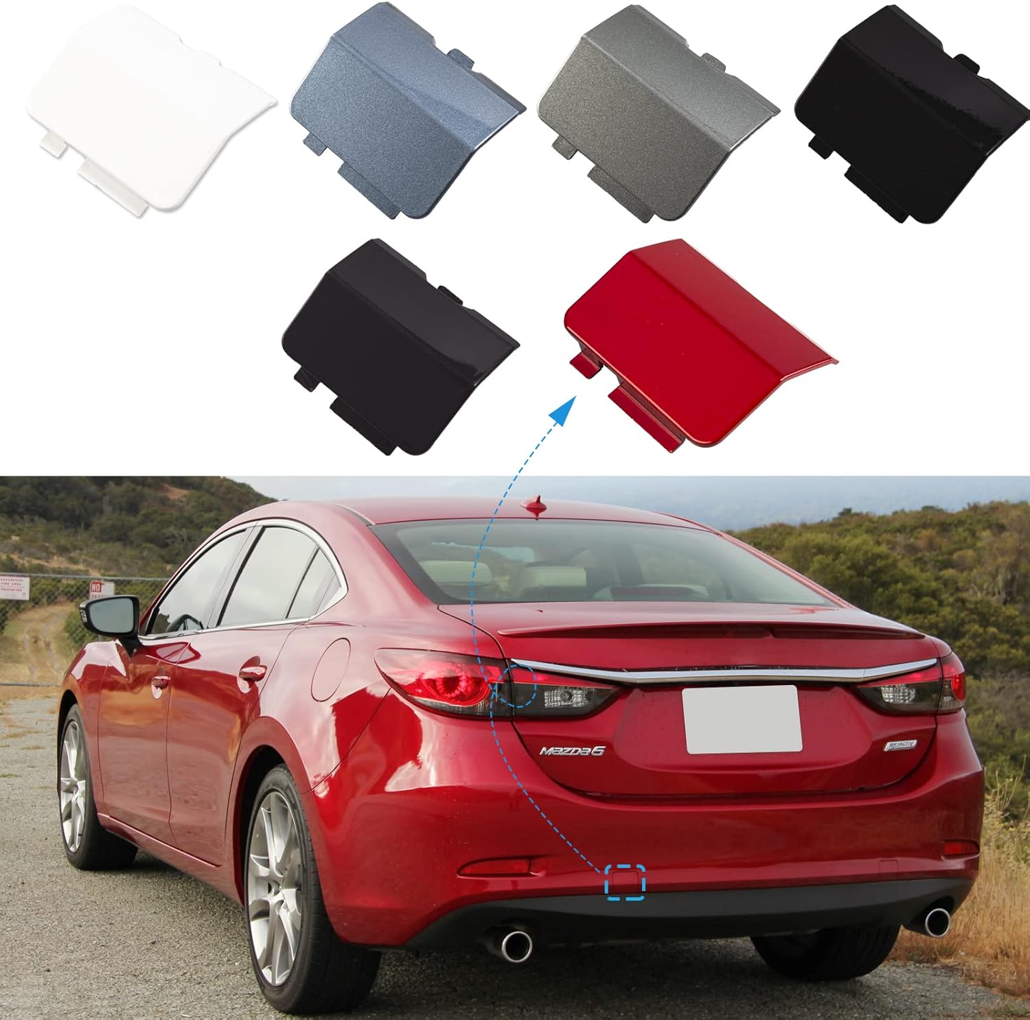 Amazon.com: Rear Bumper Tow Hook Cover Towing Eye Cap Fit for Mazda 6 ...