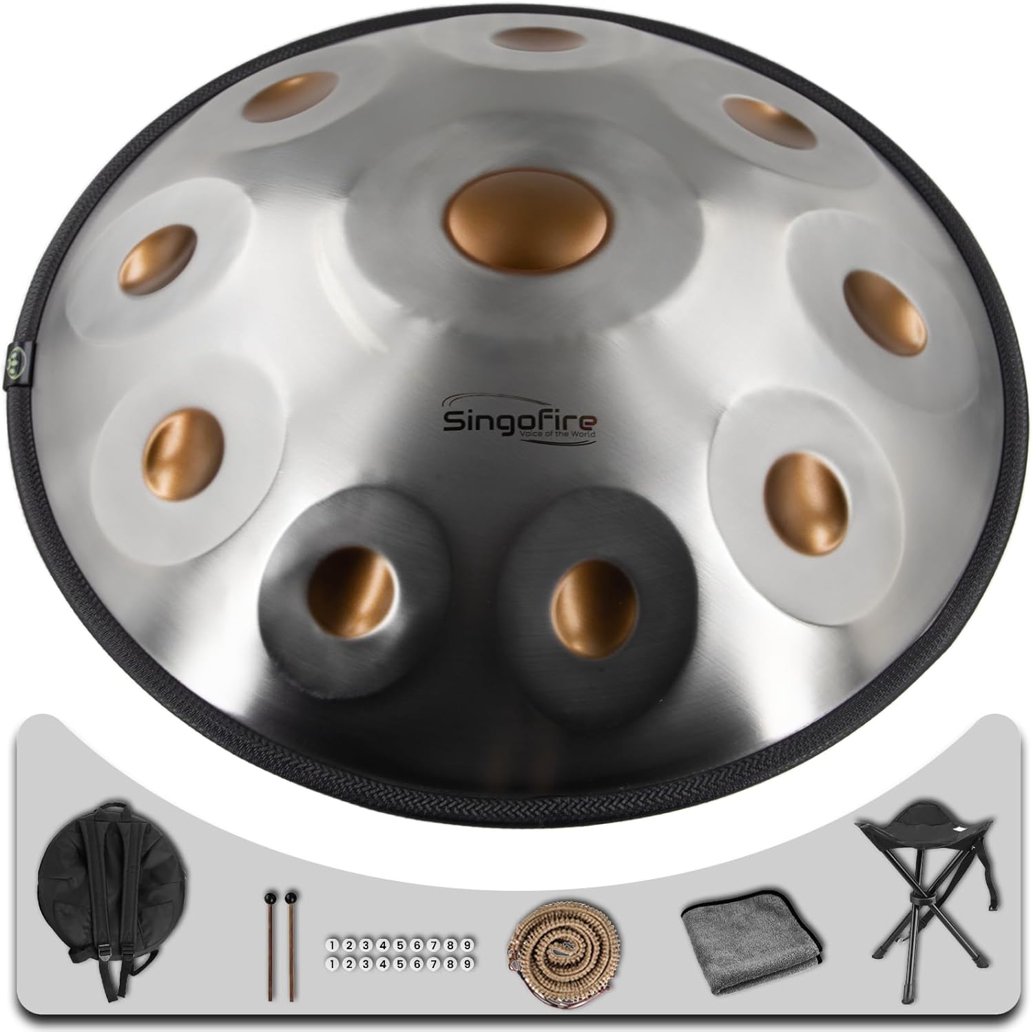 Amazon.com: "SINGOFIRE" 10-Notes Handpan Drum, Handpan Drums for Adults ...