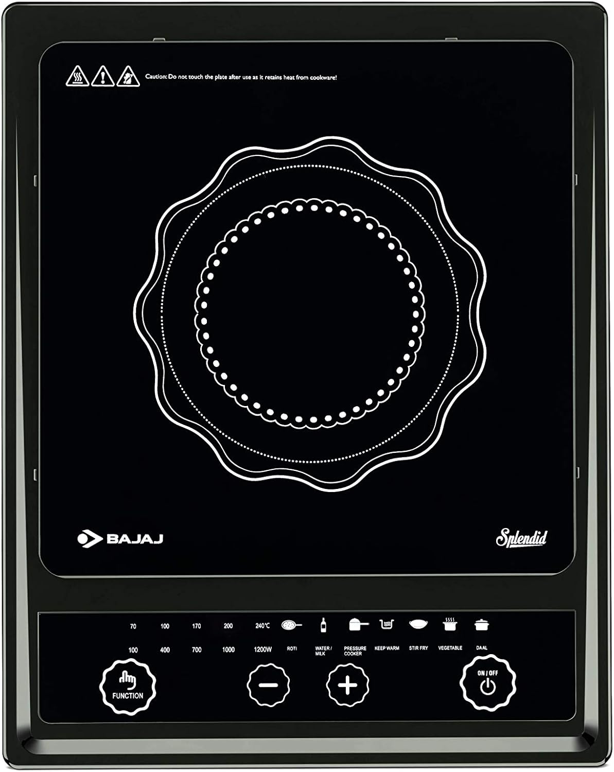 Amazon.com: Bajaj Splendid 1200W Induction Cooktop with Pan sensor and ...