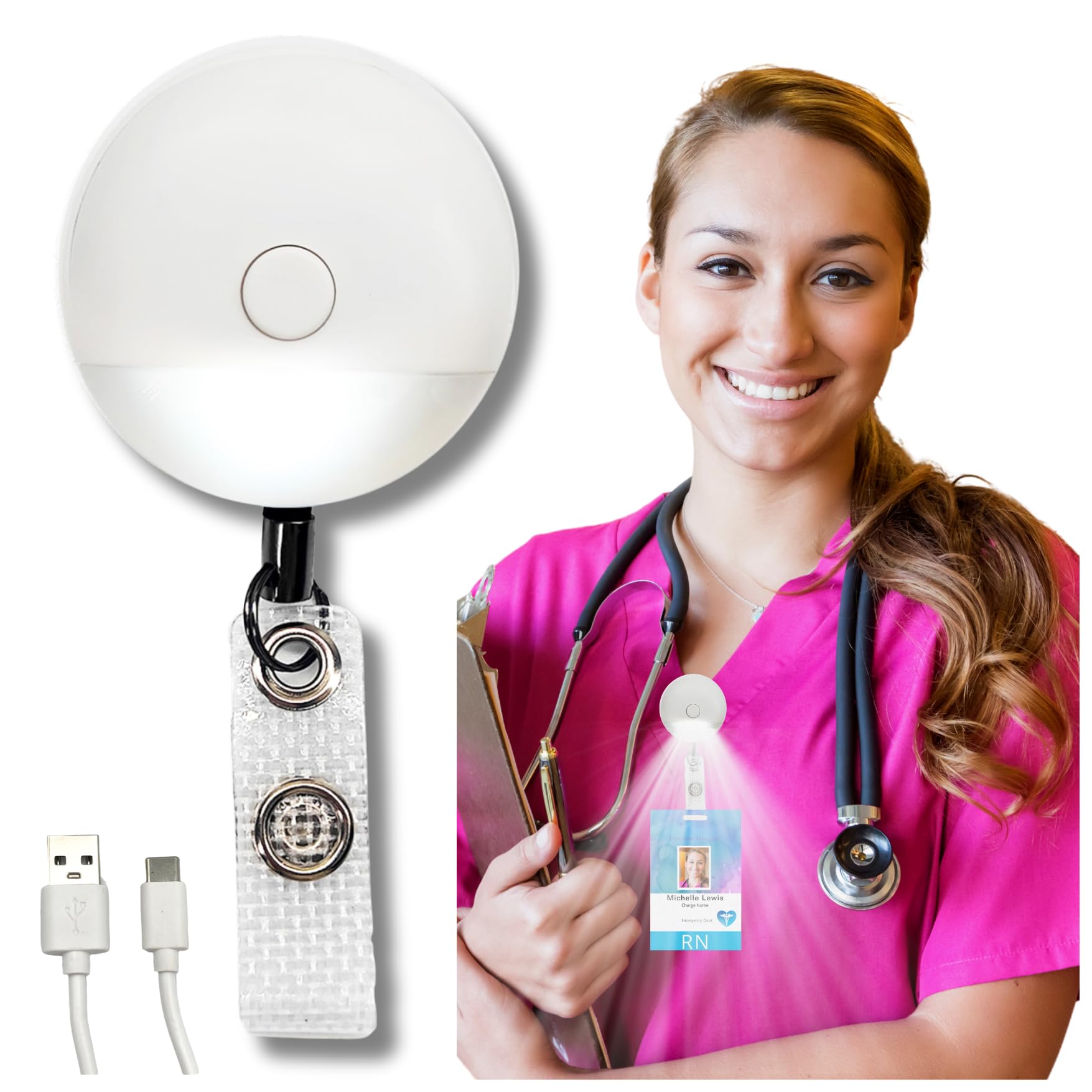 Snapklik.com : Original BadgeBright Night Shift Badge Reel Light ...