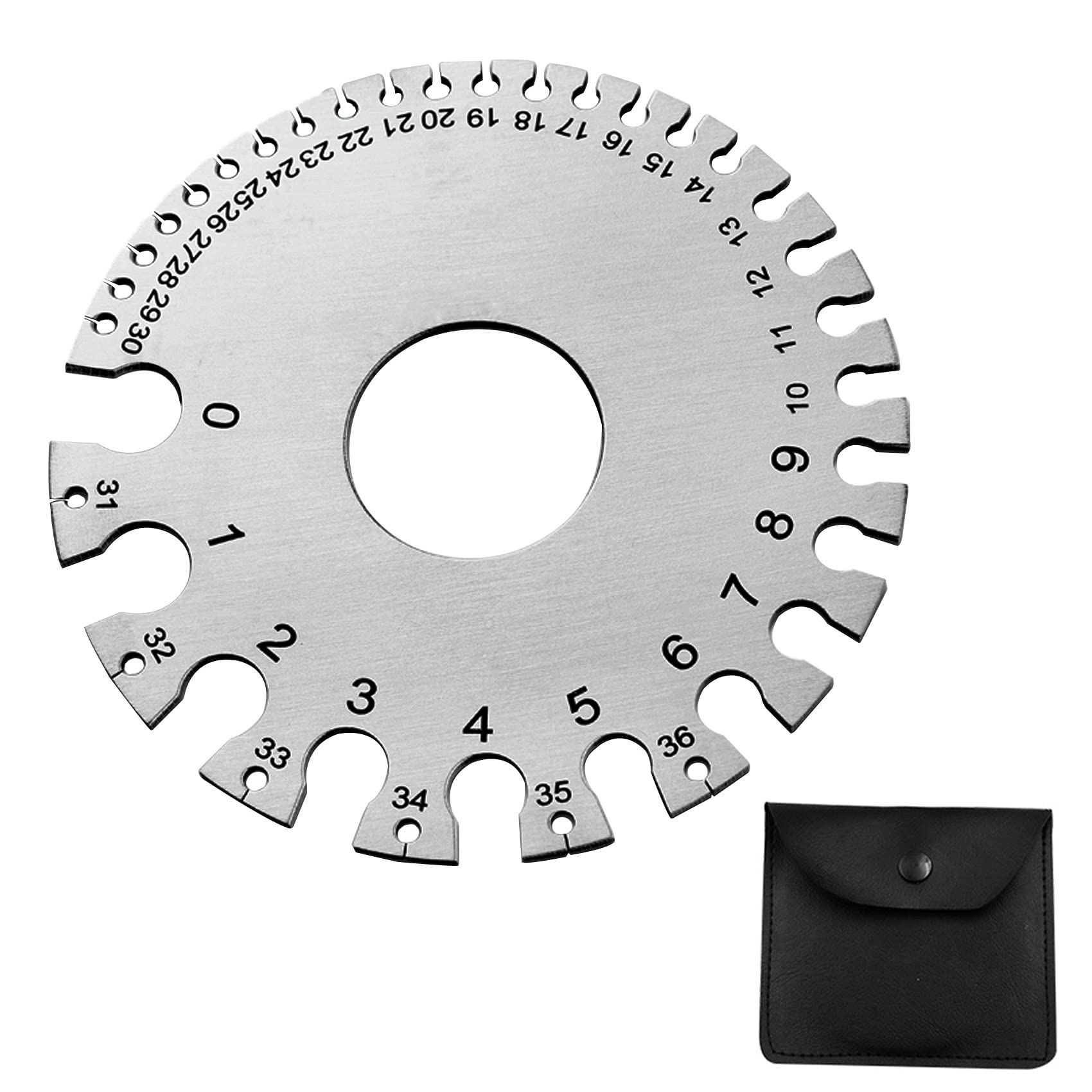 Buy Muye Stainless steel 0-36 Round Double-side Inspection Ruler ...