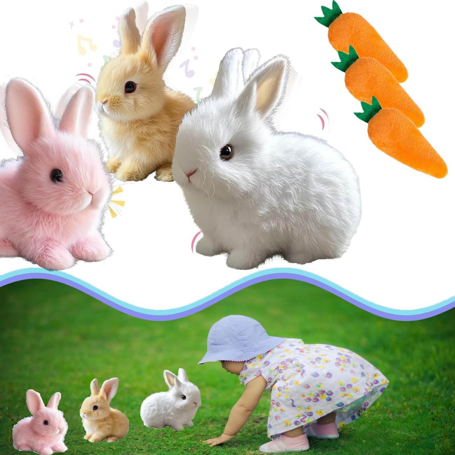 Amazon.com: Petsboro Bunny Pal, Petsboro Bunnypal, Betterlife Realistic ...