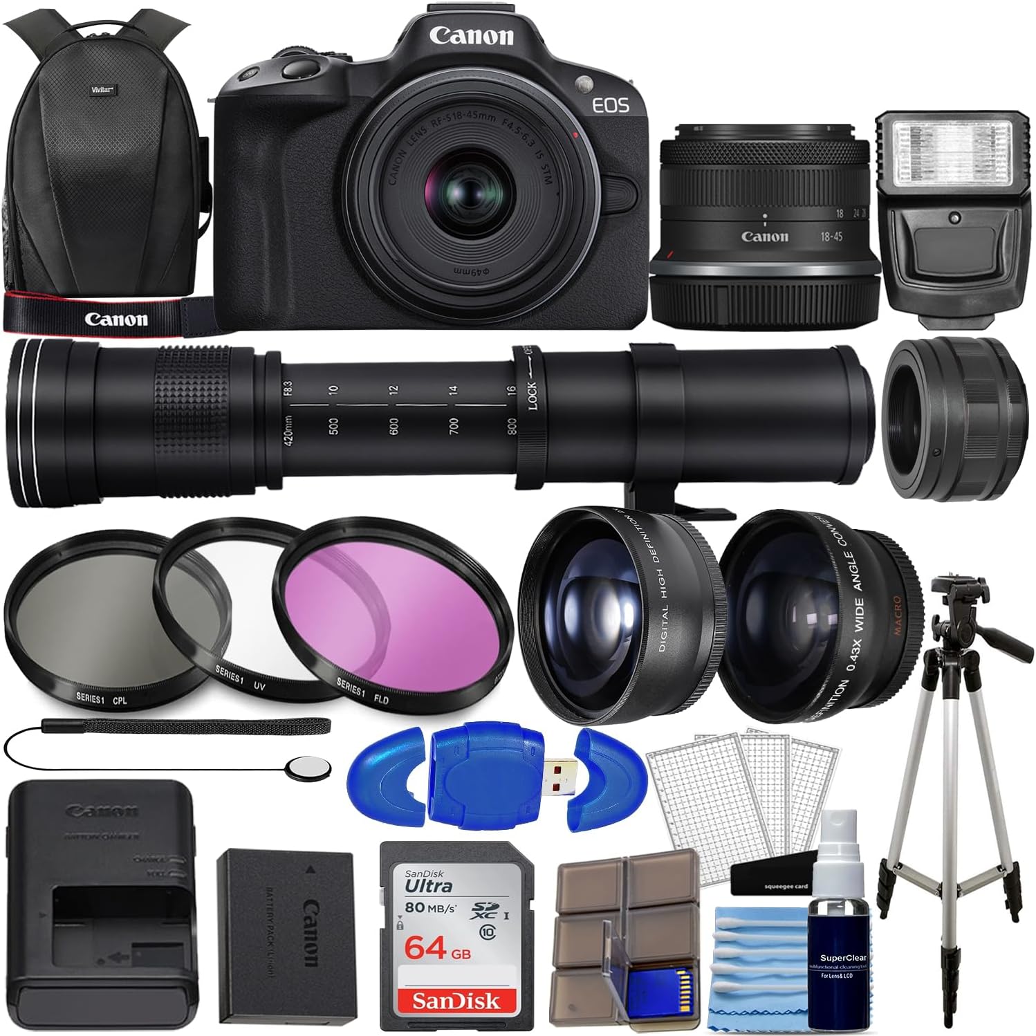 Amazon.com : Canon EOS R50 Mirrorless Digital Camera Body Black with ...