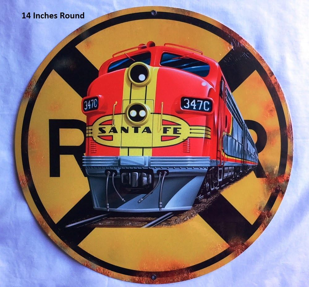 Amazon.com: Railroad Tin Sign- Santa Fe Crossing / Vintage-Look : Home ...
