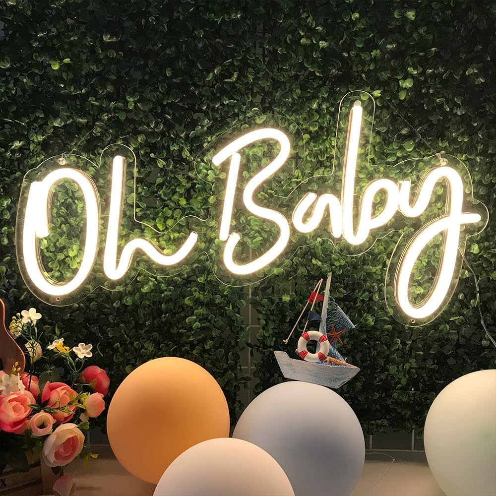 Amazon.com : Oh Baby Neon Sign for Wall Decor, with Dimmable Switch ...