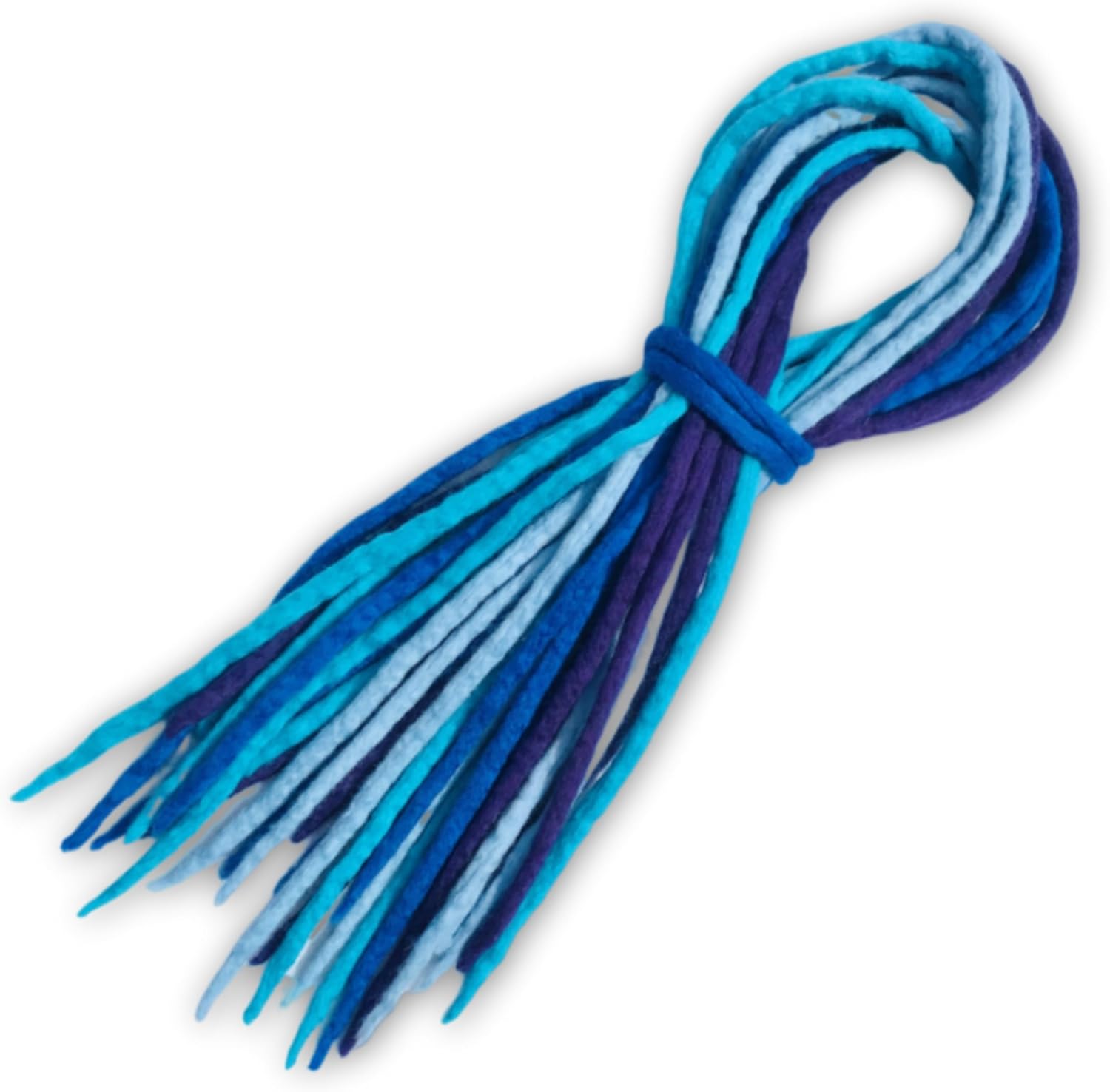 Blue combo Handmade Wool Dreadlocks - Double ended DE merino wool ...