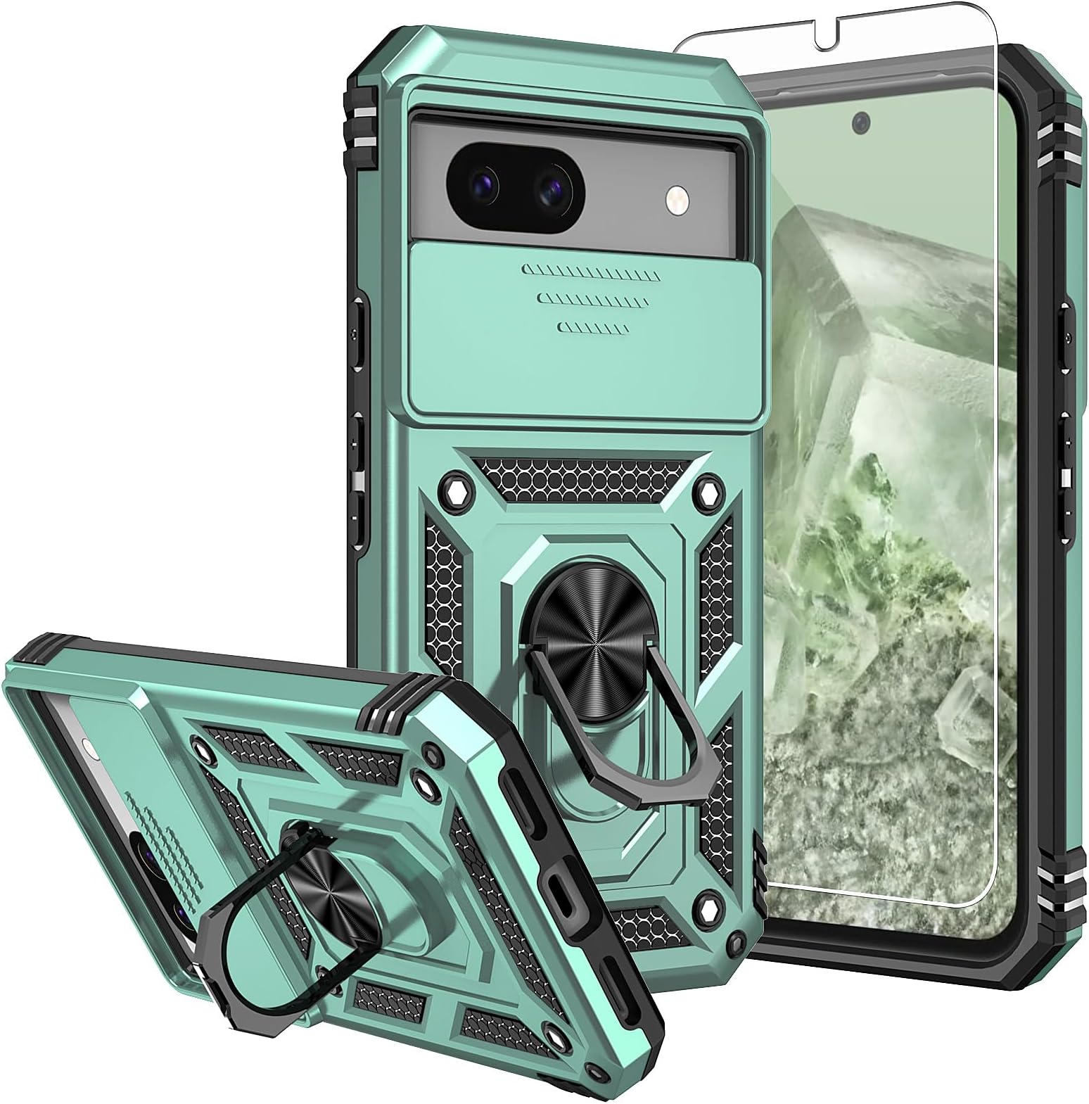 Amazon.com: for Pixel 8a Case,with Screen Protectors and Camera Cover ...