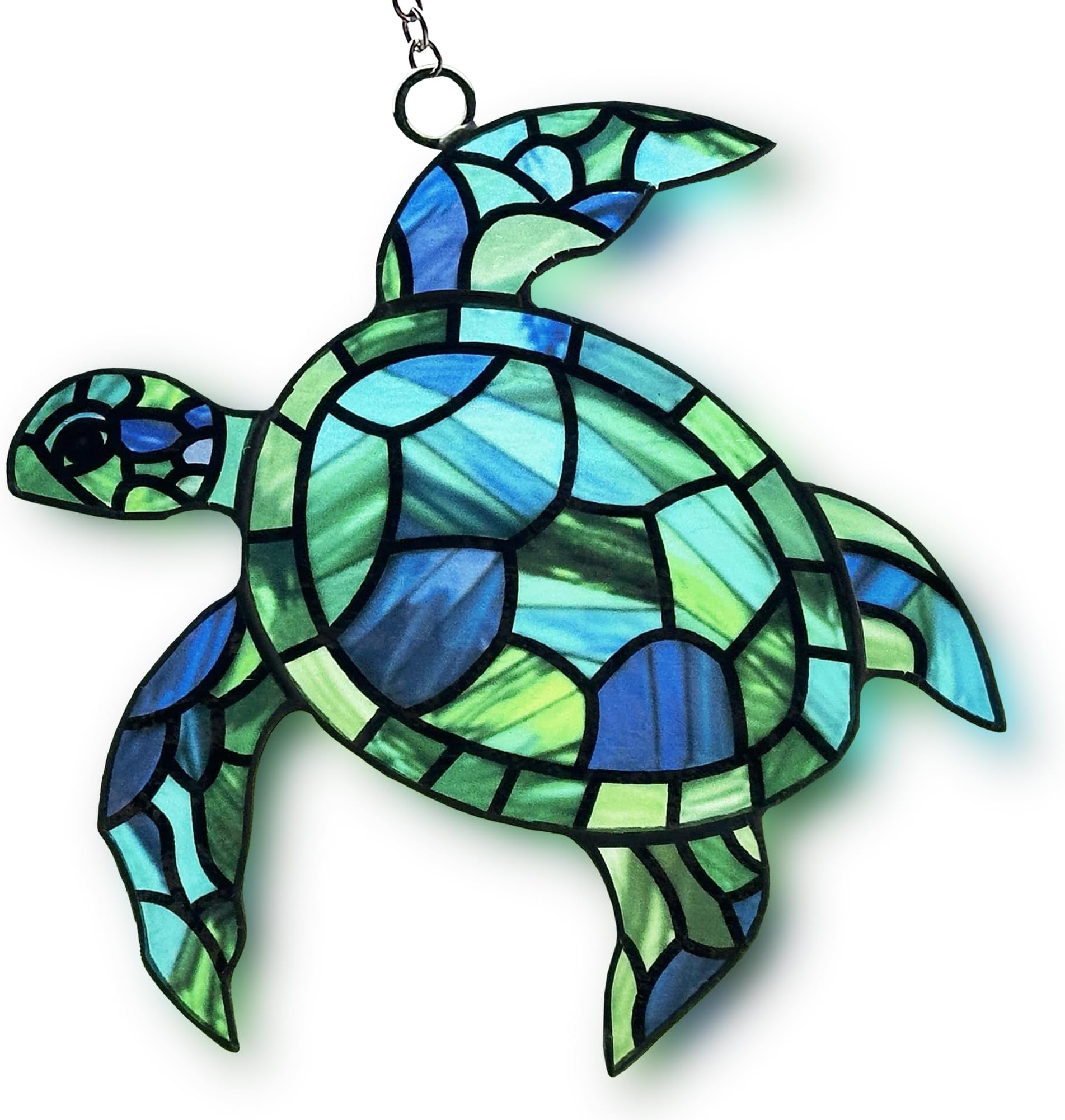 Amazon.com: Sea Turtle Suncatcher Decor, Sea Turtles Stained Glass ...