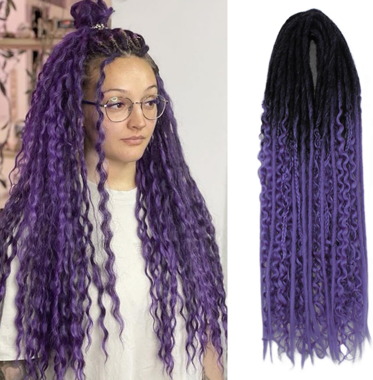 Amazon.com : Toniola Dreadlock Extensions 24 Inch 18 Strands Synthetic ...