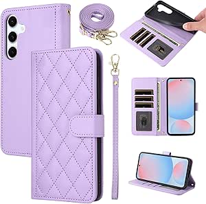 Amazon.com: Furiet Argyle Wallet Case for Samsung Galaxy A36 5G with Detachable Wrist/Shoulder ...
