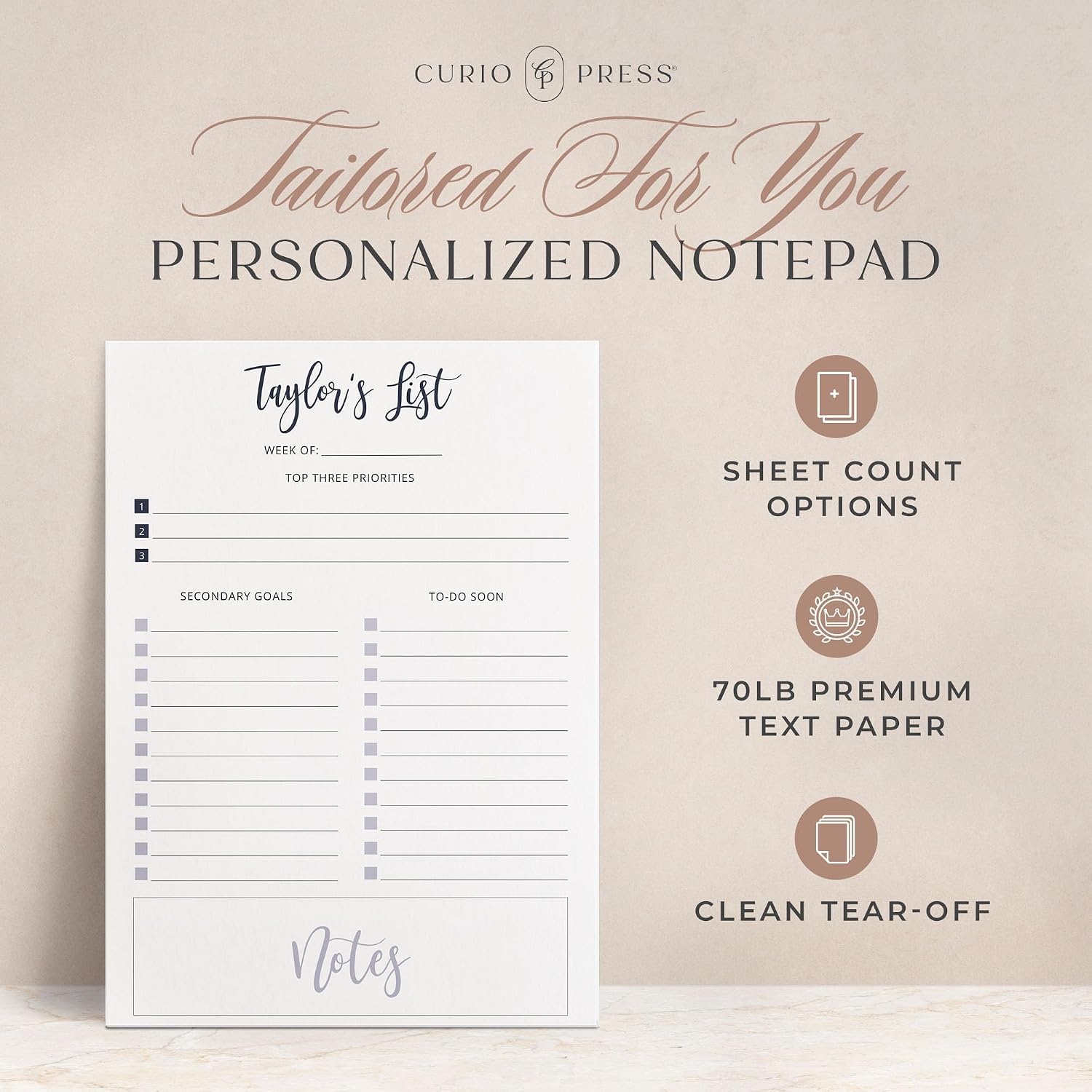 Daily Goals Notepad, Planner Pad with 50 pages and Beautiful Content ...