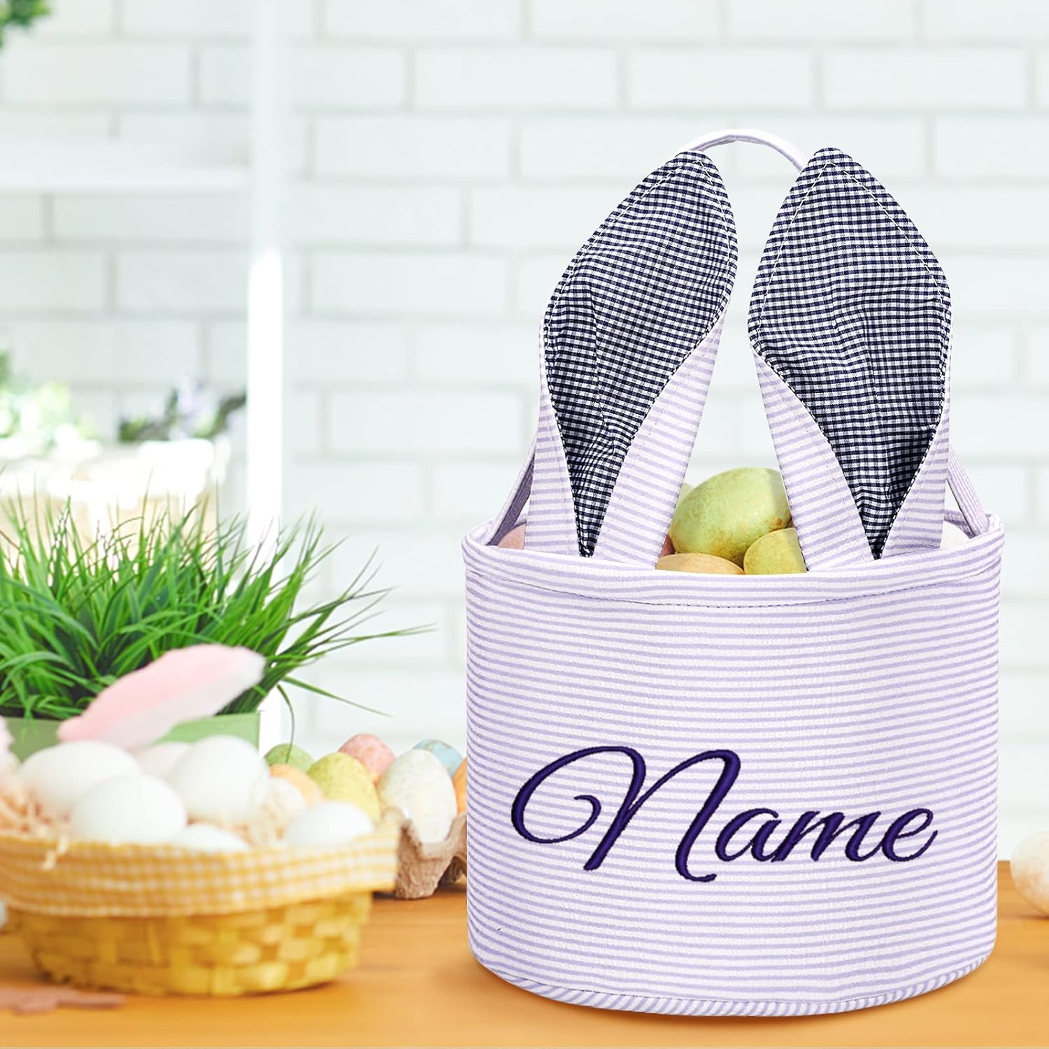 Amidaky Canastas de Pascua personalizadas para niños, lona ...