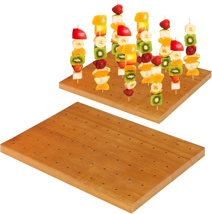 Amazon.com: Wooden Food Skewer Holder Pick Stand and Display Holder ...