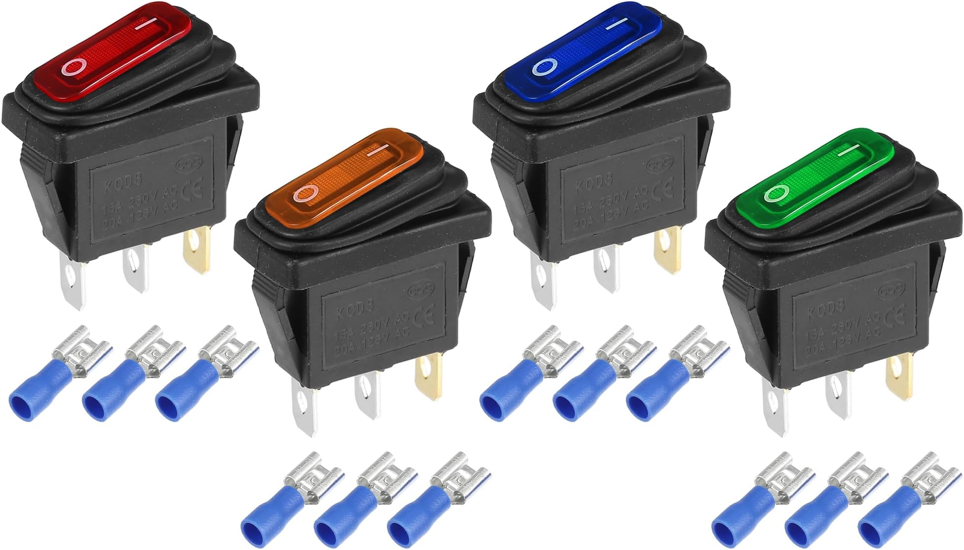 Amazon.com: X AUTOHAUX Interior 1 Set DC 12V-24V/20A LED Rocker Switch ...