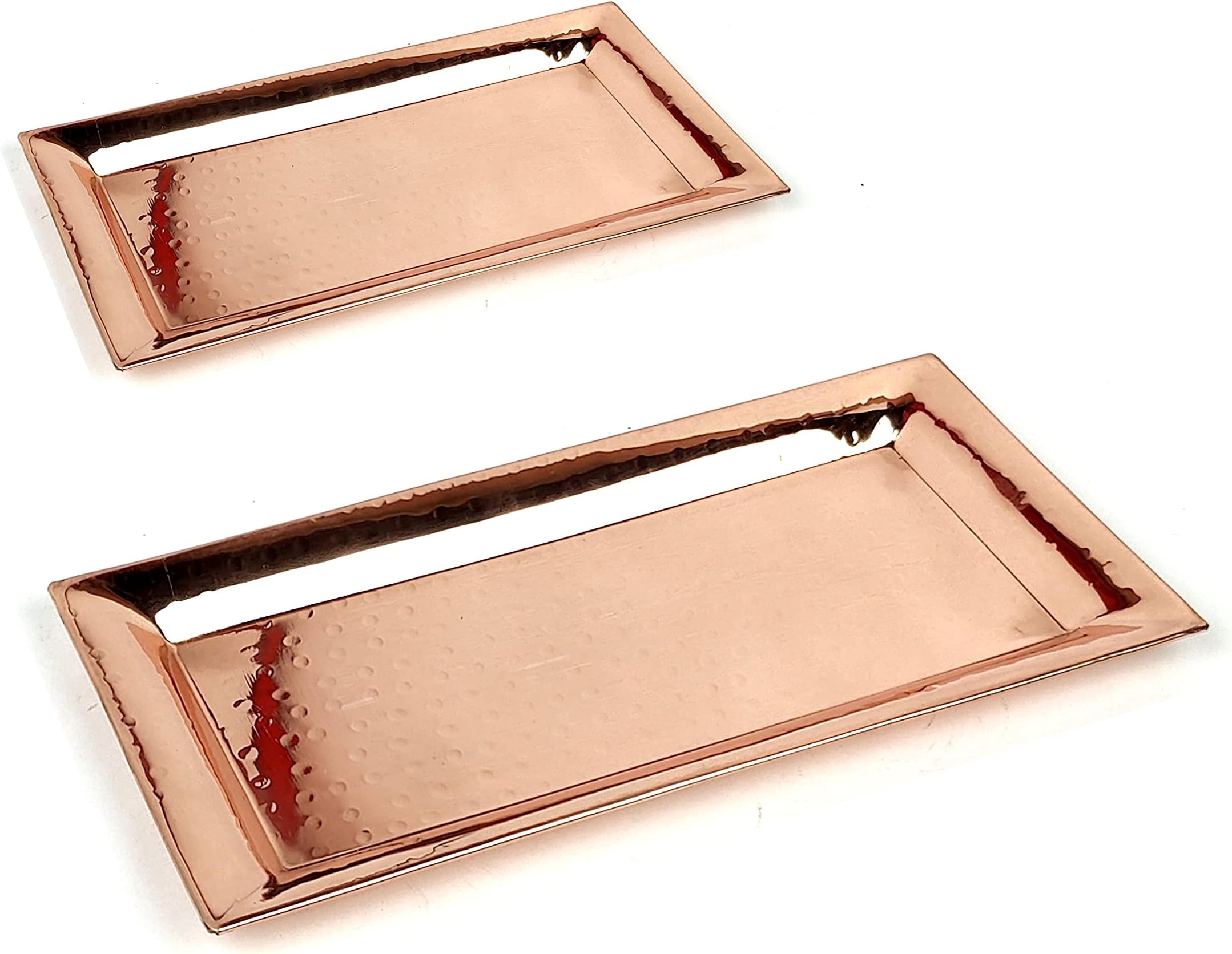 Amazon.com: Hammered Copper Serving Tray, Kitchen Brass Tray ...