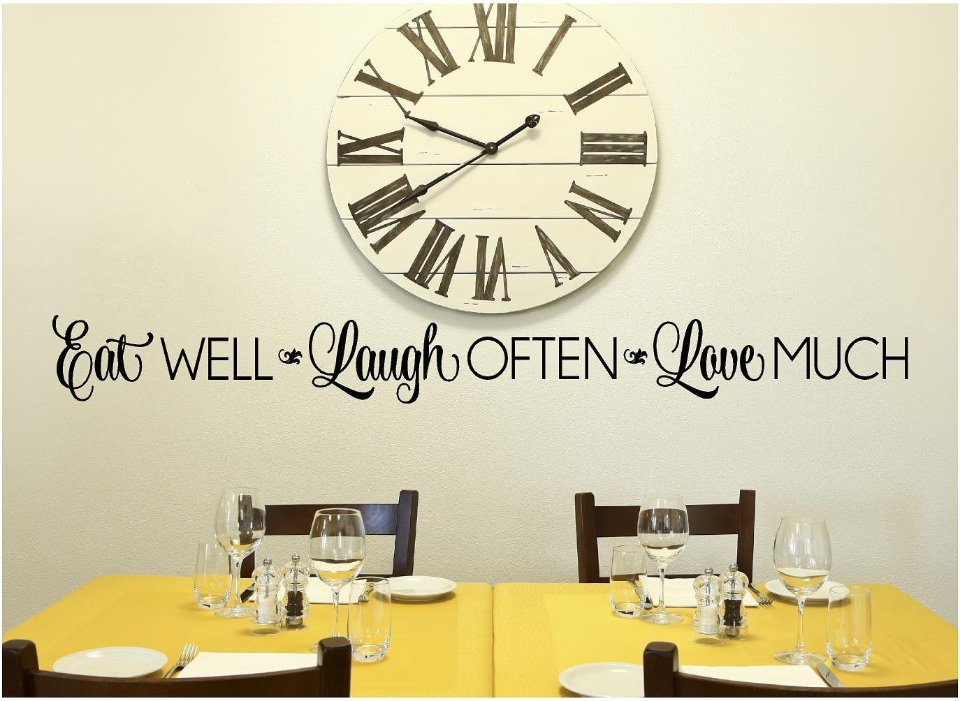 Amazon.com: Eat Well, Laugh Often, Love Much Vinyl Lettering Wall Decal ...