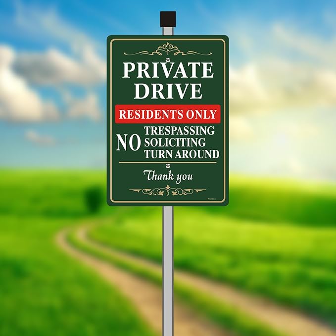 Amazon.com: 1-Pack Private Drive Residents Only with Stakes 14"x 10 ...
