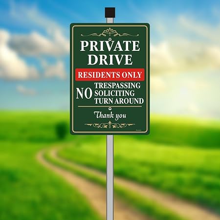 Amazon.com: 1-Pack Private Drive Residents Only with Stakes 14"x 10 ...