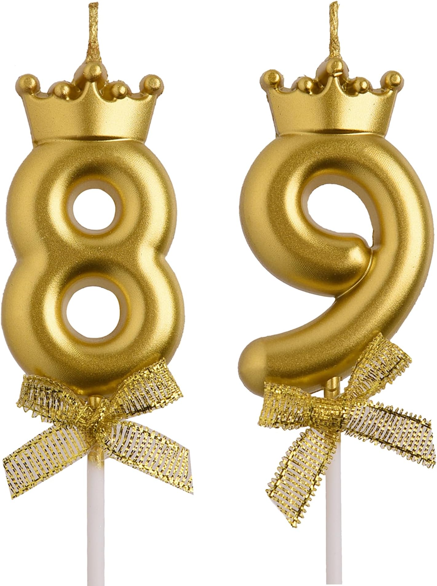 Amazon.com: AOOLADA 89th 98th Birthday Candles, Gold 98 89 Year Old ...