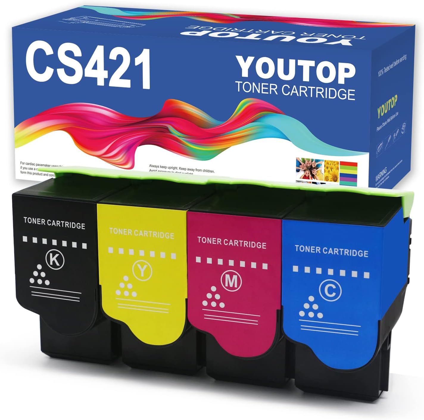 YOUTOP Compatible CS421 Cartouche de Toner Remplacement pour Imprimante ...