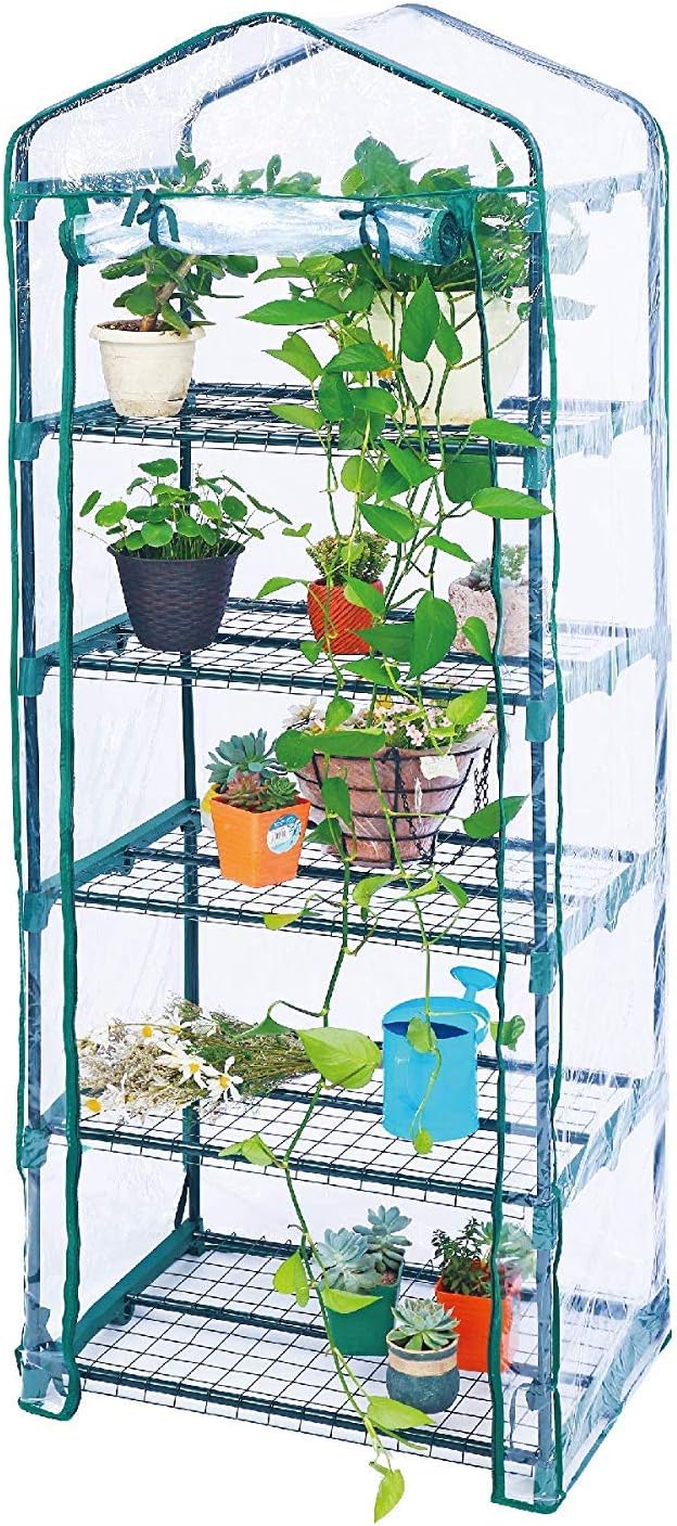 Worth Garden Mini Invernadero De 5 Niveles 75 Pulgadas De Alto X 27 Pulgadas De Largo X 19