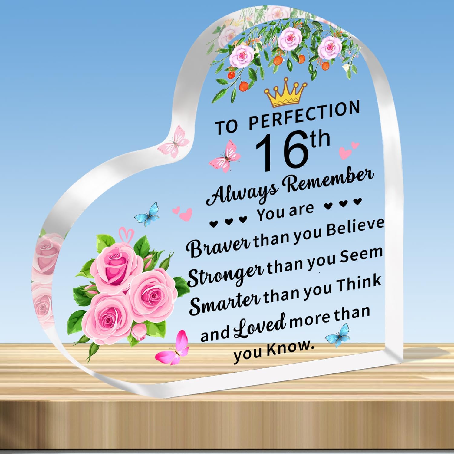 JMIMO 16th Birthday Gifts for Girls Inspirational 16th Transparent ...